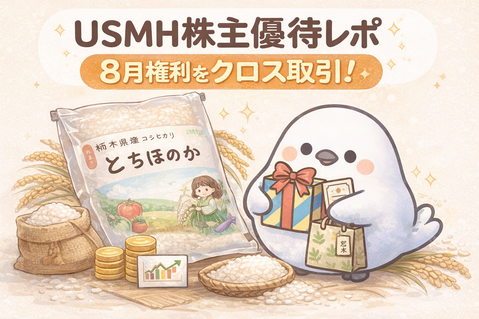 USMH株主優待レポ｜8月権利をクロス取引！お米「とちほのか」が届きました | ゆる株日和